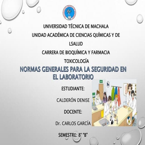 NORMAS DE SEGURIDAD EN EL LABORATORIO | PPTX