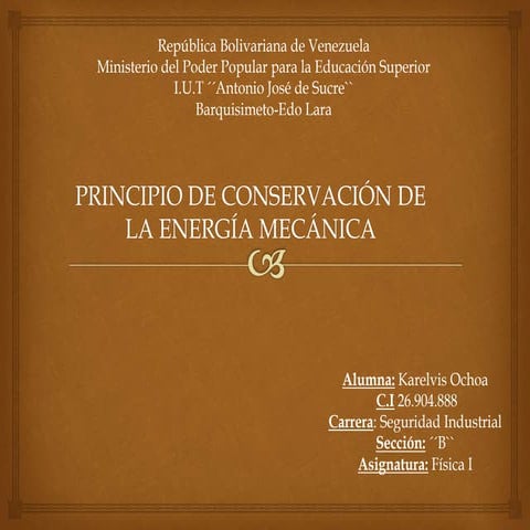 Conservacion de la energia mecanica | PPTX