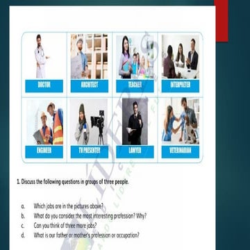 vocabulary about professions and occupations | PPTX