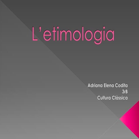Etimologia | PPT