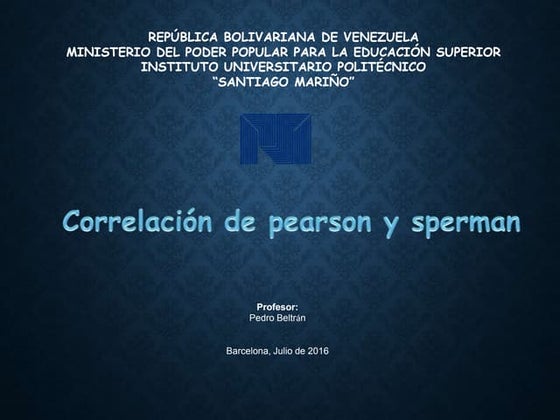 Correlacion de pearson y spearman | PPT
