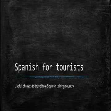 Spanish for tourism | PPTX