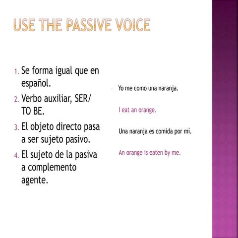 Presentación active to passive voice. viginia l.a | PPT