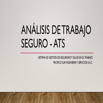 ATS Paso a Paso -ANALISIS DE TRABAJO SEGURO | PPTX