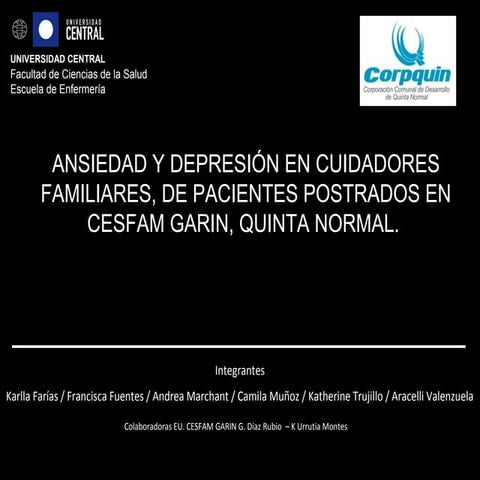Ansiedad y/o Depresión CESFAM GARIN QUINTA NORMAL | PPT
