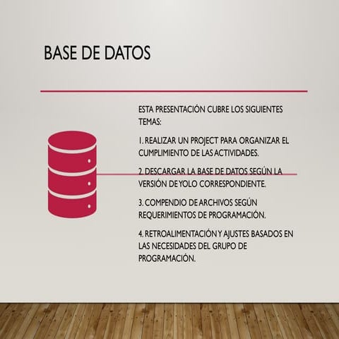 Presentación de Base de Datos con Yolo.pptx | Databases | Computer Software and Applications