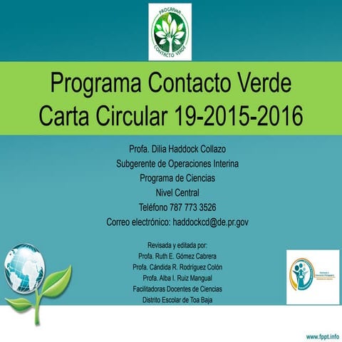 Programa Contacto Verde Ley 36-2015 de Puerto Rico | PDF