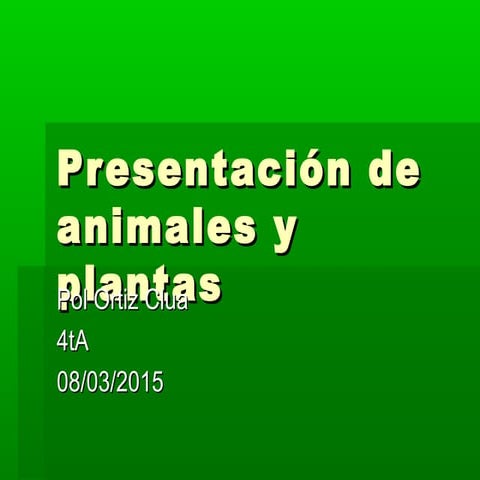 Presentación Animales y Plantas | PPTX