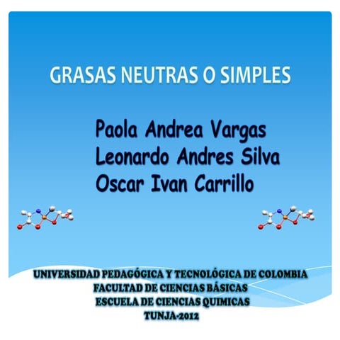 Grasas neutras | PPTX