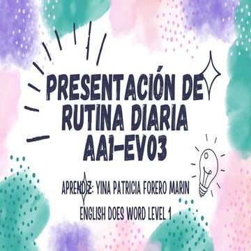 PRESENTACIÓN DE LA RUTINA DIARIA.pdf ingles | PPT