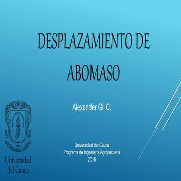 Presentación desplazamiento de abomaso | PPTX