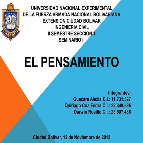 Presentación el pensamiento desaprender a pensar | PDF