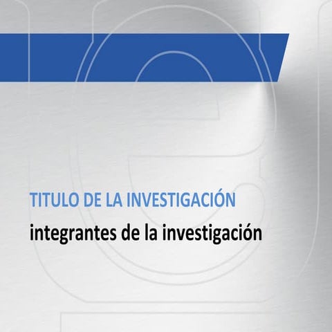 Presentación investigación 3 | PPT