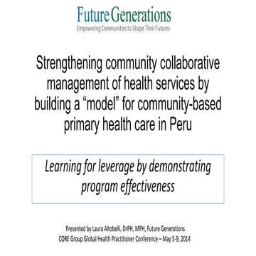 Integrating Community-Based Strategies into Existing Health Systems ...