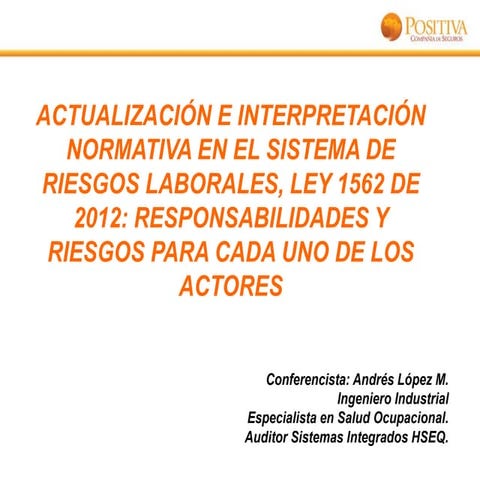Presentación ley 1562 de 2012 | PDF
