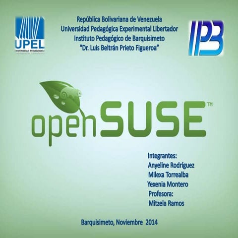 Presentación open suse | PPTX | Computing | Technology & Computing