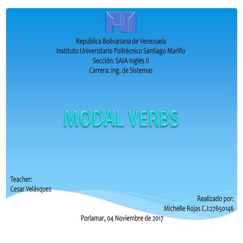Presentación PP ingles modal verbs | PPTX