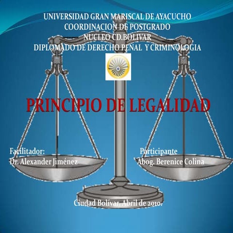 PresentacióN Principio De Legalidad | PPTX
