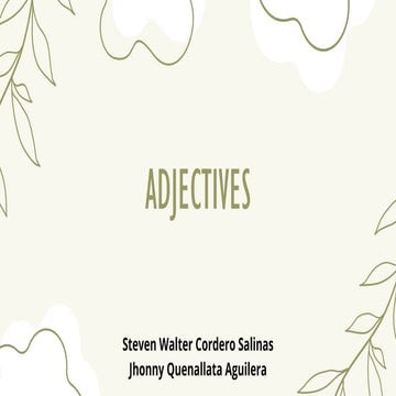 Adjectives for beginners or any students | PDF