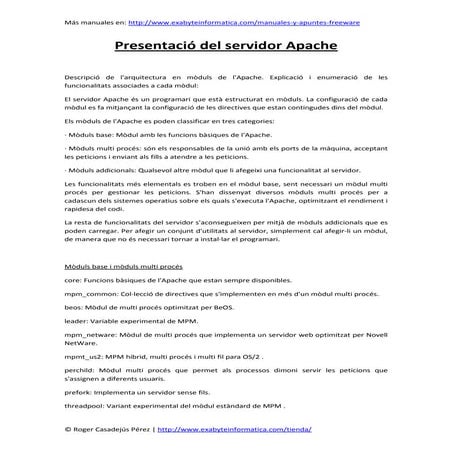 Presentació del servidor Apache | PDF