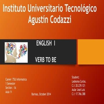 Presentacion VERB TO BE | PPTX