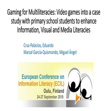 Gaming for Multiliteracies: Video games into a case study with primary ...