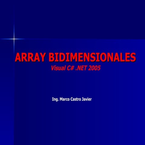 Presentacion Arrays Con C# | PPT