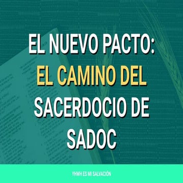 ️ [Presentación] El nuevo pacto: El camino del sacerdocio de Sadoc ...