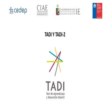 Test de Aprendizaje y Desarrollo Infantil (TADI) | PDF