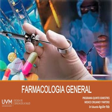 FARMACOLOGÍA. FARMACOCINETICA Y FARMACODINAMIA | PPTX