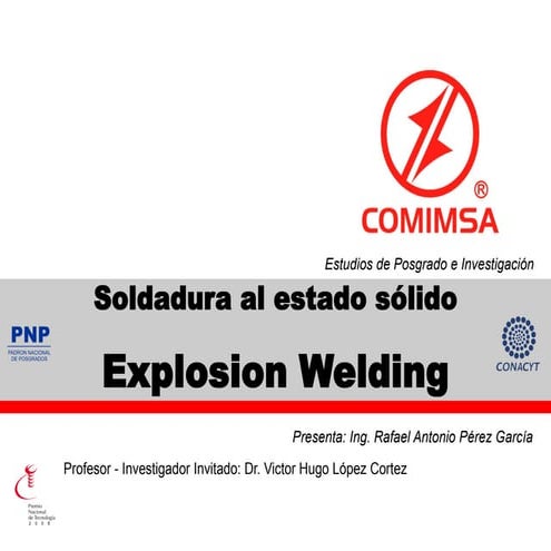 Soldadura por Explosión (EXW) Explosion Welding | PDF