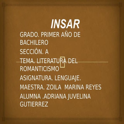 LITERATURA: EL ROMANTICISMO | PPTX