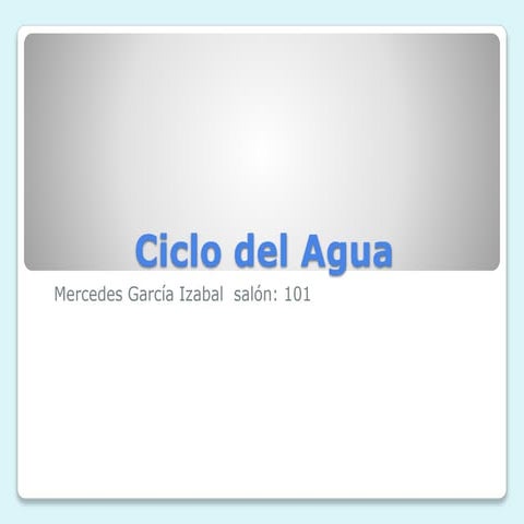 Presentacion ciclo del agua | PPTX