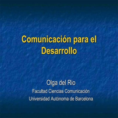 PRESENTACION COMUNICACION DESARROLLO.ppt | Technology & Computing