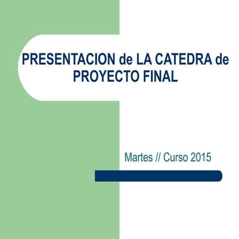 Presentacion de la catedra de evaluación de proyectos | PPTX