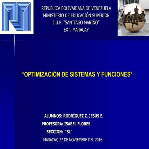 Presentacion de optimización | PPTX