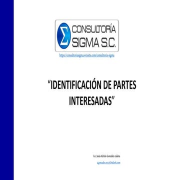 Presentacion de partes interesadas ISO 9001:2015, ISO 14001:2015, ISO ...
