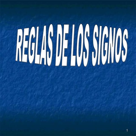 Regla de los signos | PPTX