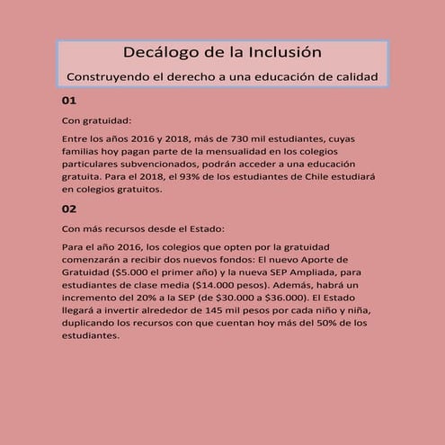Decálogo de la inclusión | PDF