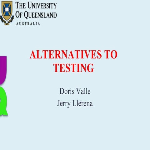 alternatives to testing | PPT | Educational Assessment | Education
