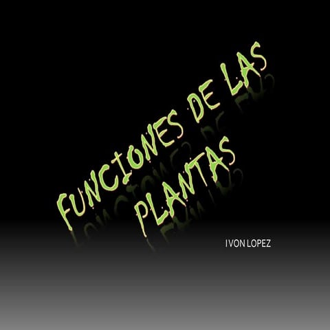 funciones de las plantas | PPTX