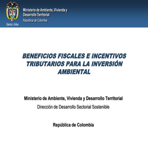 Presentacion incentivos tributarios en Colombia | PDF