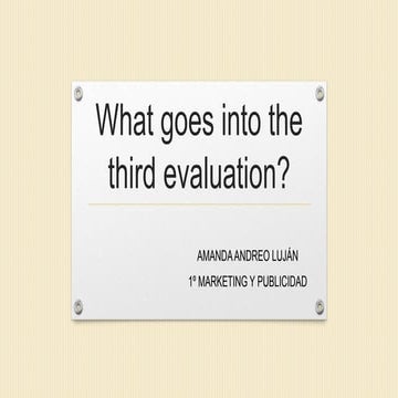 Presentation english third evaluation | PPT