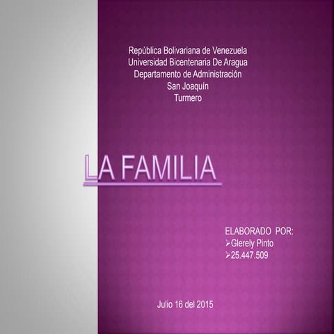 Presentacion la familia | PPTX