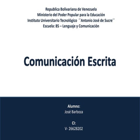 Comunicacion Escrita | PPTX | Educational Assessment | Education