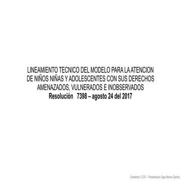 Presentacion del modelo de atención establecido en los lineamientos del ...