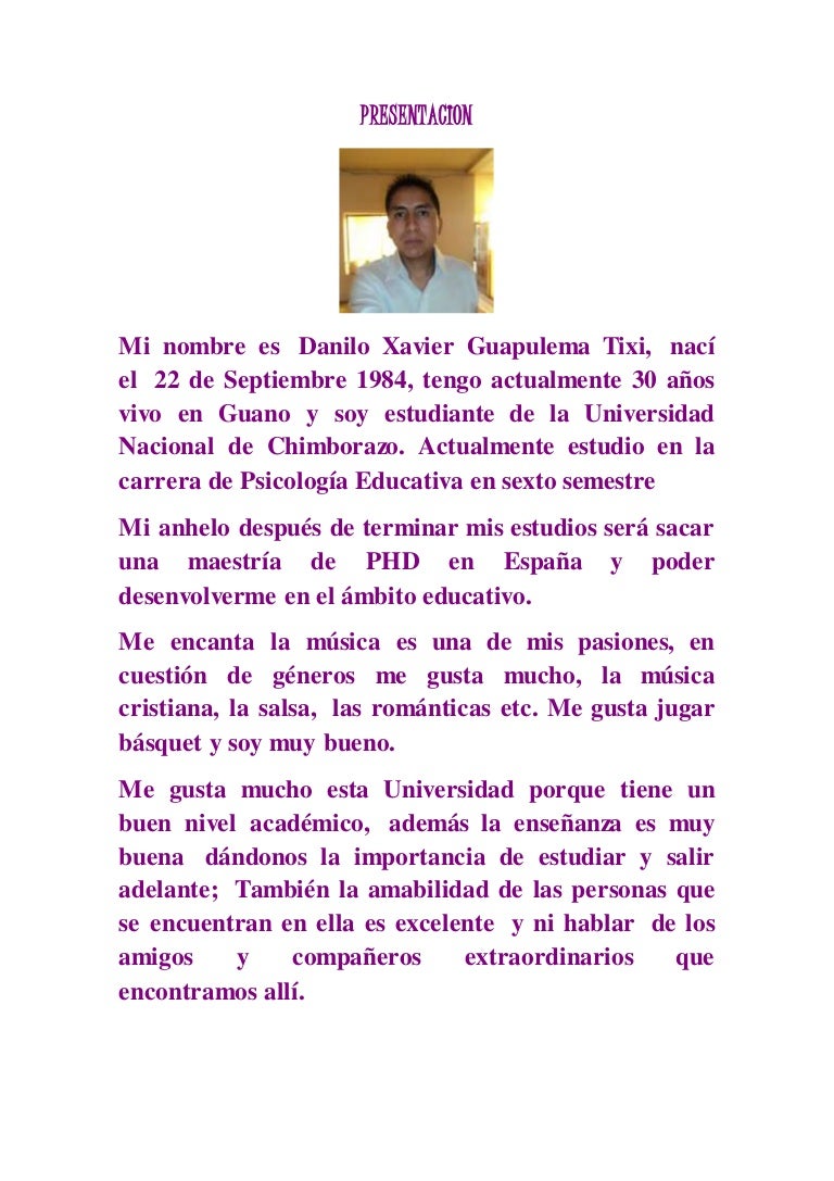 Presentacion personal