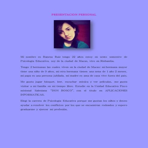 Presentacion personal | DOCX