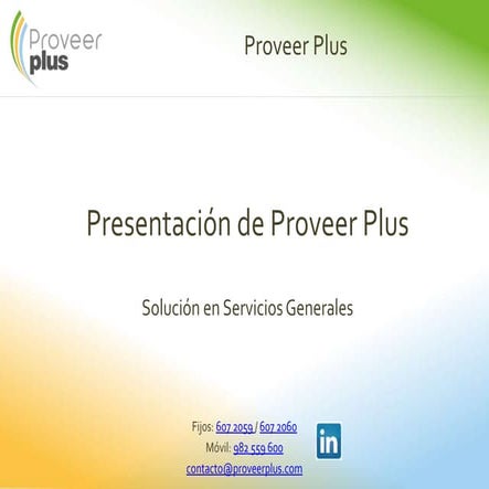 Proveer Plus : Soluciones en Equipos y Servicios Generales | PPTX