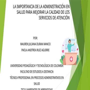 IMPORTANCIA DE LA ADMINISTRACION EN SALUD | PPTX